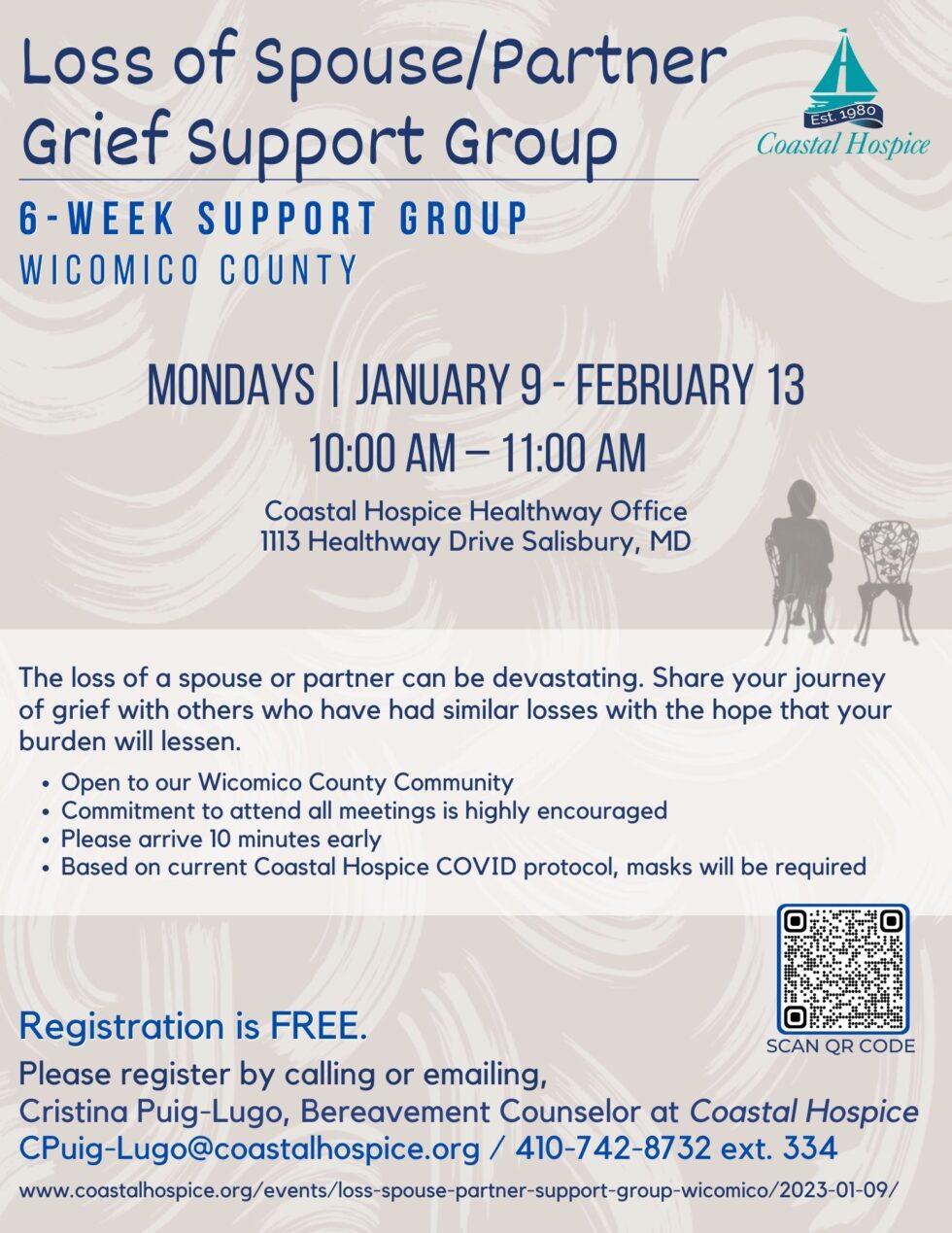Loss of Spouse/Partner Grief Support Group - Wicomico County - Coastal ...