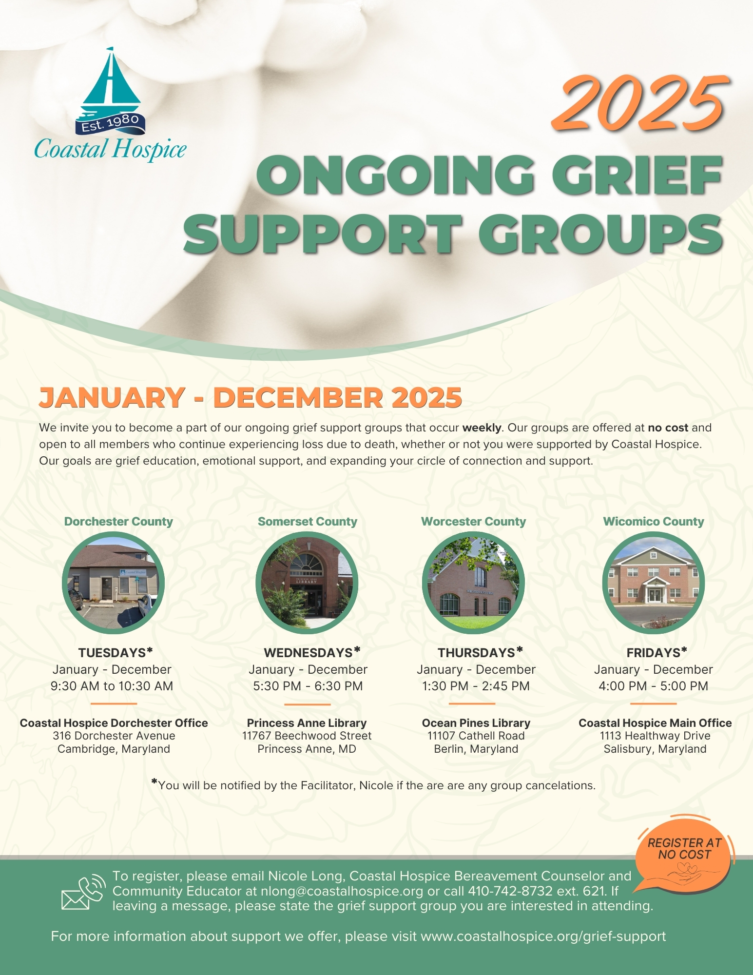 2025 Ongoing Grief Support Groups (Weekly | January - December ...